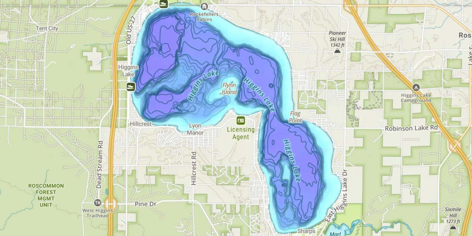 Higgins Lake Fishing Maps, Tips, Regulations, and Hot Spots | onX Fish App